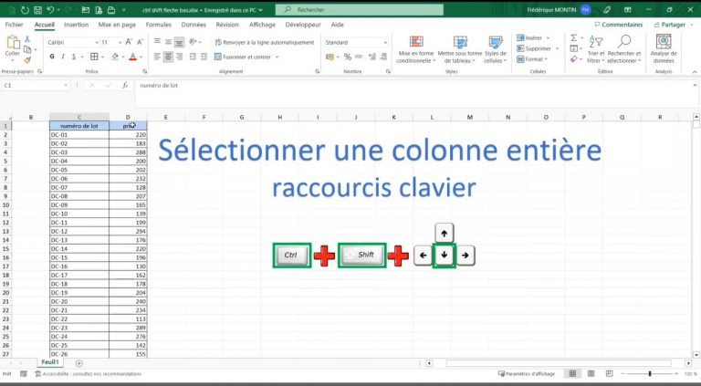 Comment sélectionner une colonne entière sur Excel - La souris verte ...